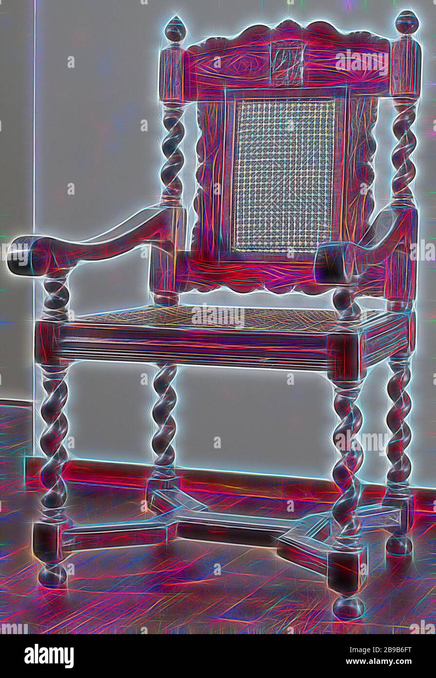 Court chair from VOC on Ambon, Arm chair from Indonesian wood. Backrest ...