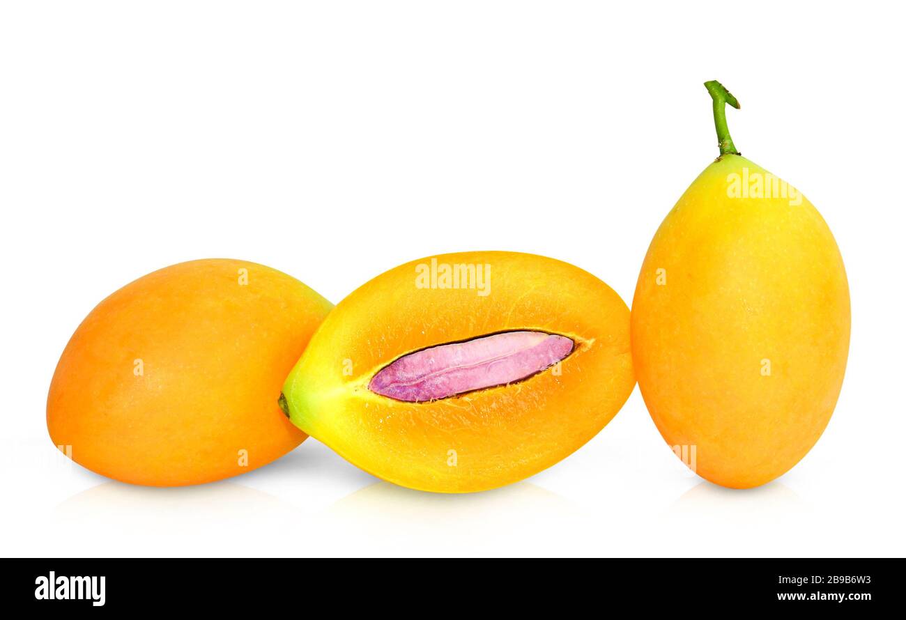 Maprang Fruit (Marian plum, Plum mango) isolated on white background ...