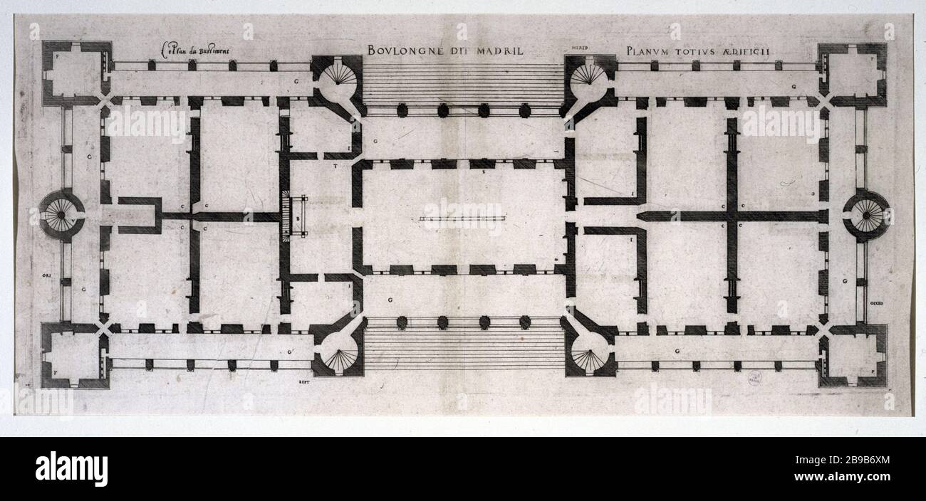 MAP OF THE CASTLE BUILDING MADRID Jacques Ier Androuet du Cerceau (1515 ...