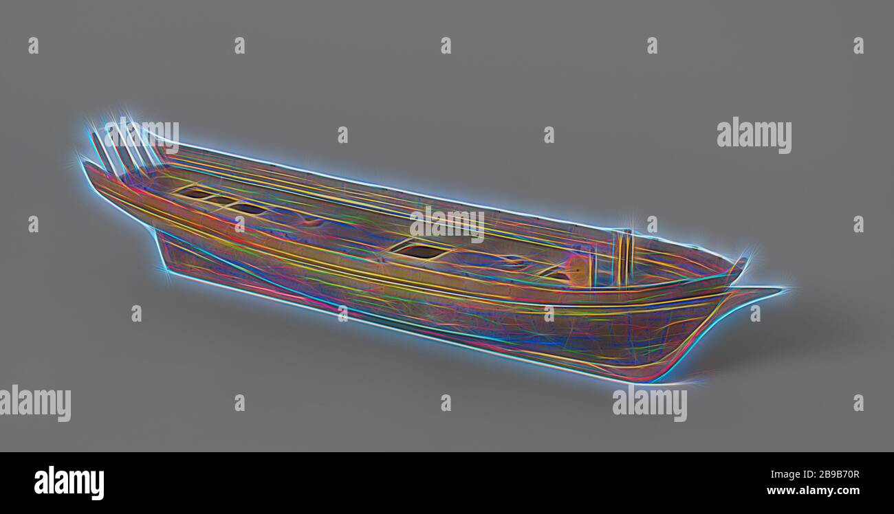 Model of a Two-Masted Ship, Model of the hull of a ship, the two masts ...