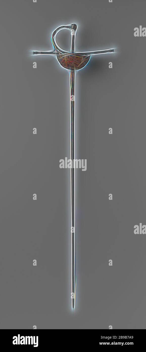 Rapier with closed basket, Rapier with iron hilt. Round button with ...