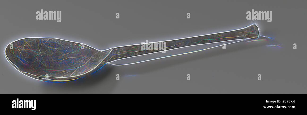 Spoon with oval container and straight handle with a diamond shaped ...