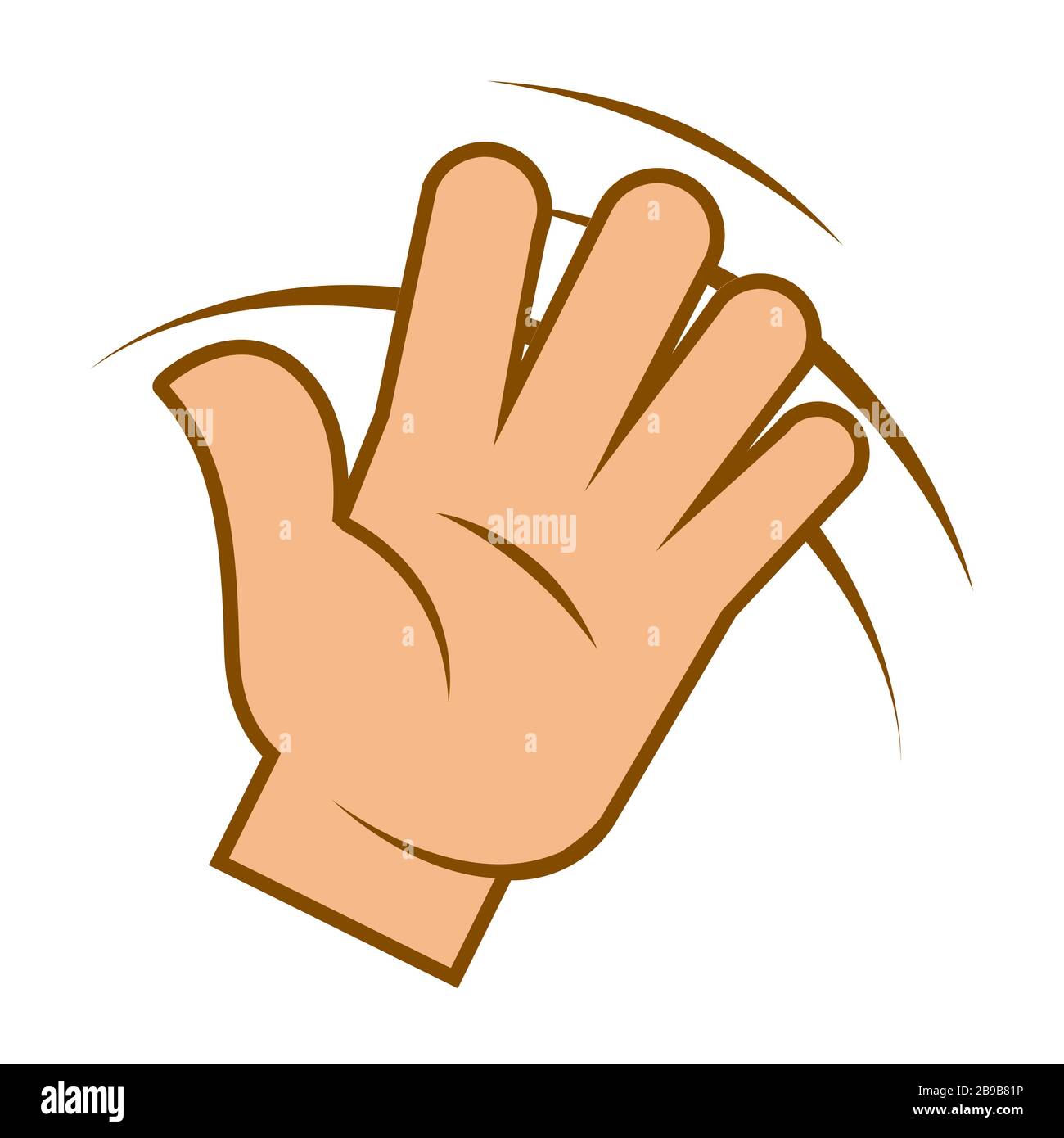 Wave hand, hello sign, greeting gesture isolated icon Stock Vector ...