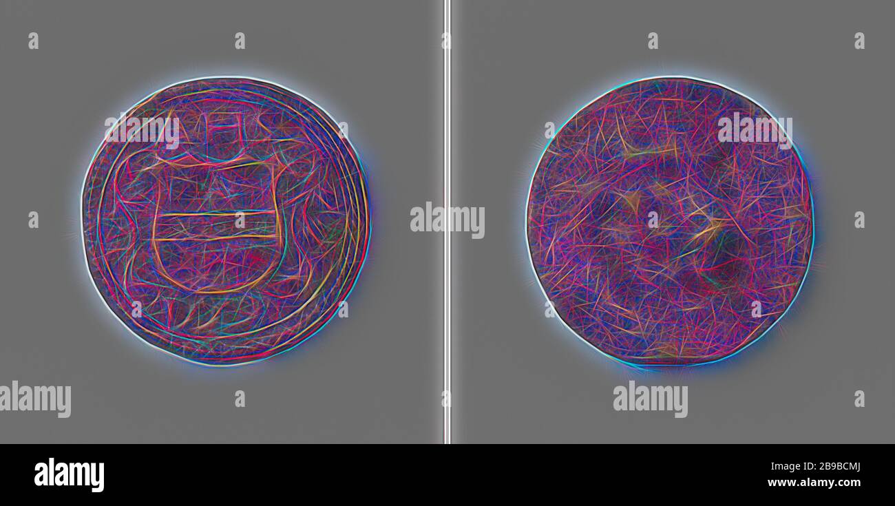 Medal with inscription AHS, single-sided brass badge. Obverse: monogram ...