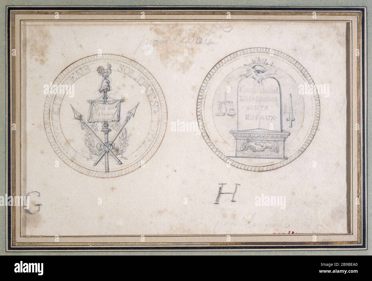 PROJECT FOR A PIECE OF SOU Augustin Dupré (1748-1833). "Projet pour une ...