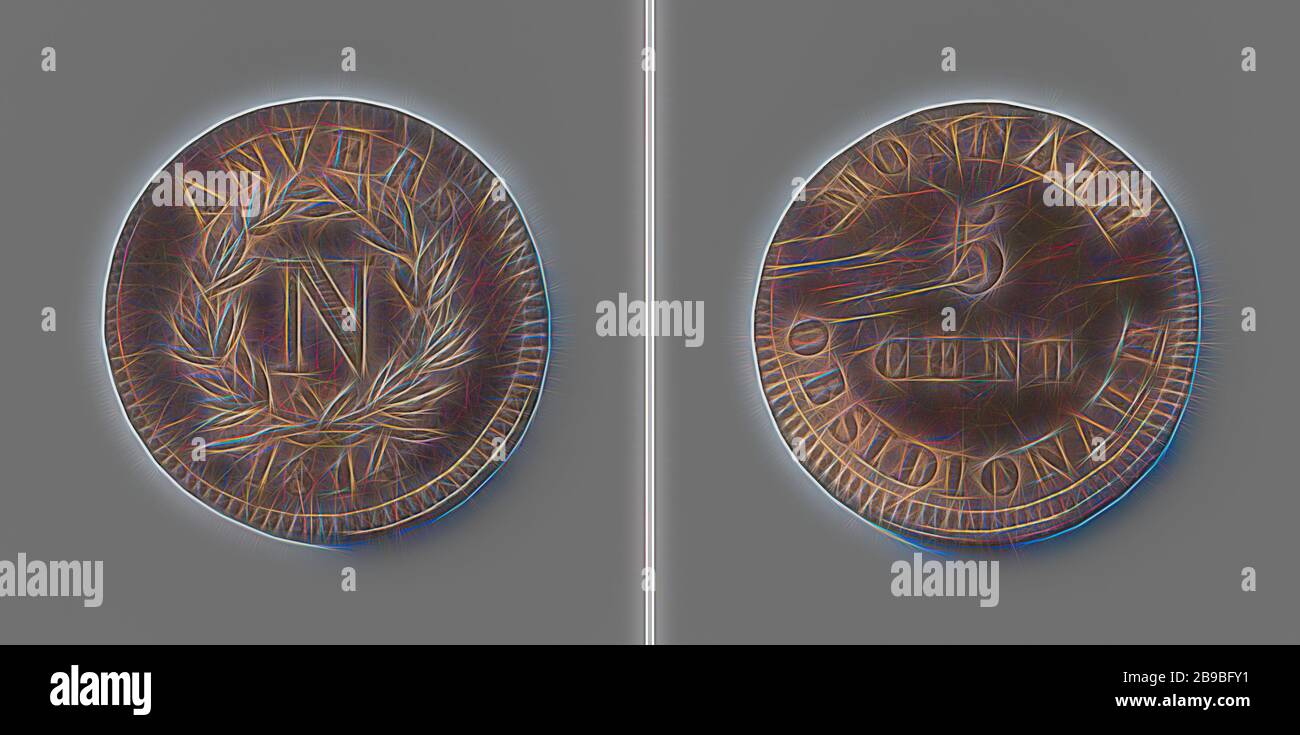 Siege of Antwerp, emergency coin of five cents minted by Napoleon I ...