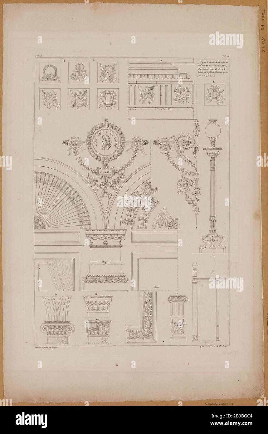Details of the house of Miss Mars, rue de la Tour des Dames, 3 Stock ...