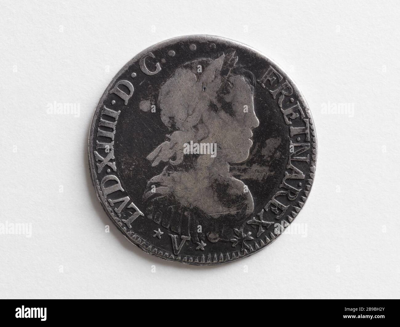 ECU quarter of Navarre in the long wick of Louis XIV, 1653 Anonyme ...