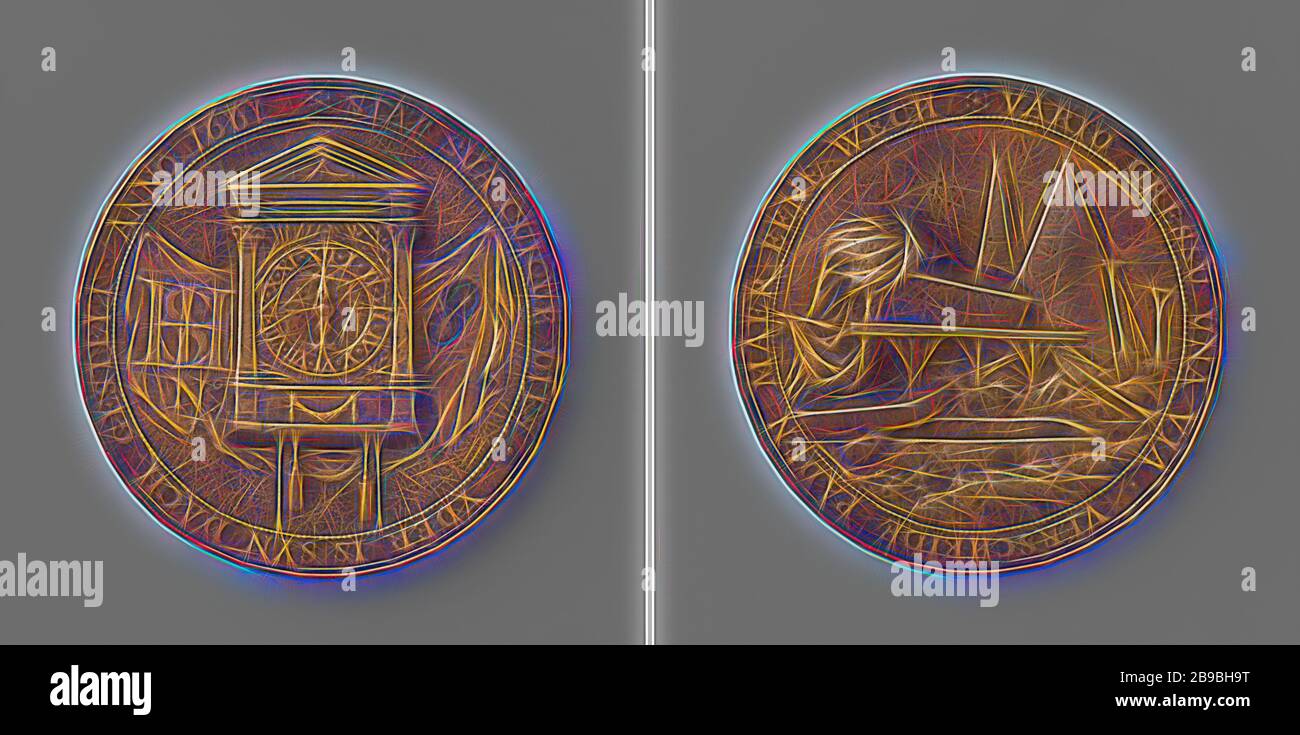 Clockmakers' guild, funeral token with no. 8, Brass token. Front ...