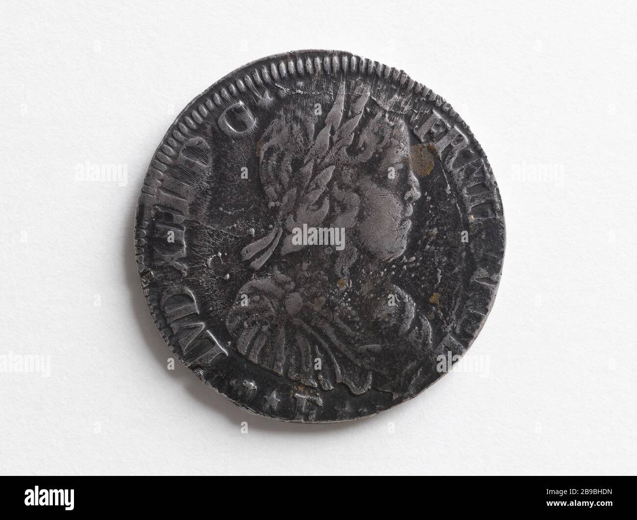 Half shield of Béarn in the long wick of Louis XIV, 1656 Anonyme. Demi ...