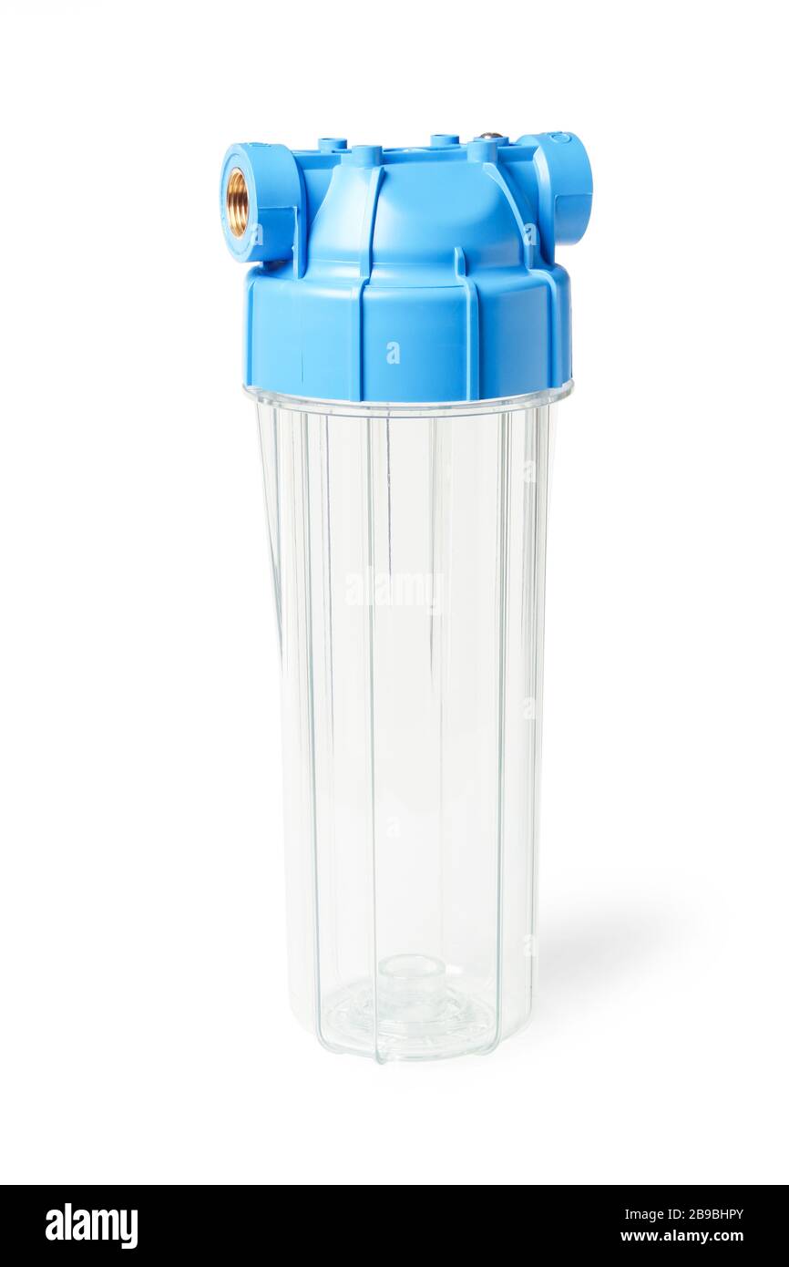 Plastic flask for coarse water filter isolated on white Stock Photo - Alamy