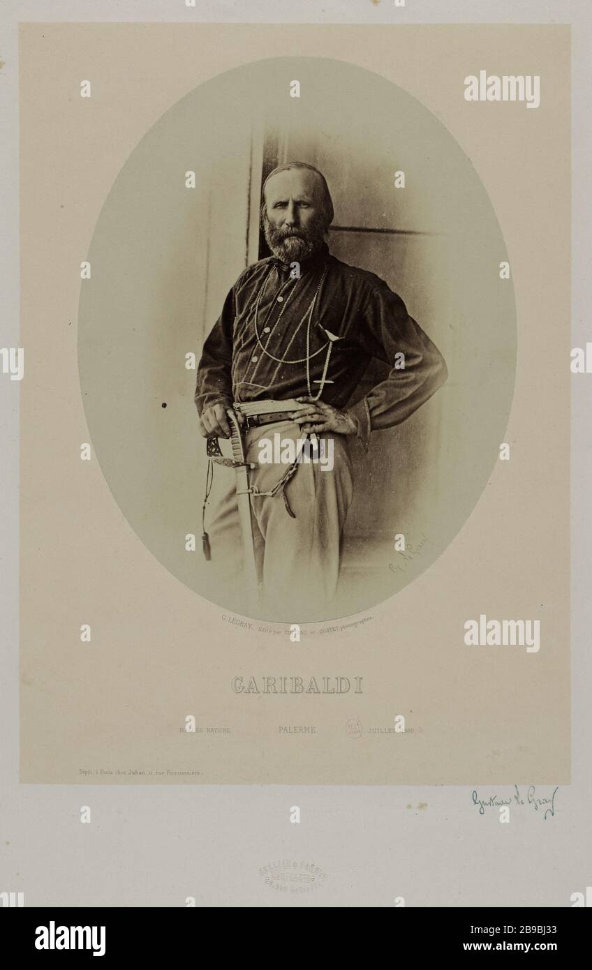 PORTRAIT OF GARIBALDI POSING STANDING HIS SWORD THE BELT Portrait de ...
