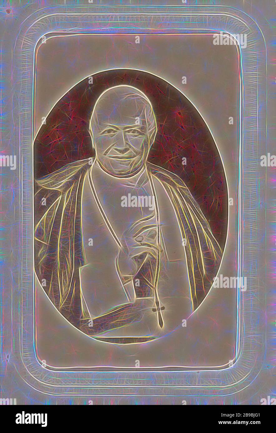 Photo reproduction of (presumably) a drawing of Pope Pius IX, Part of ...