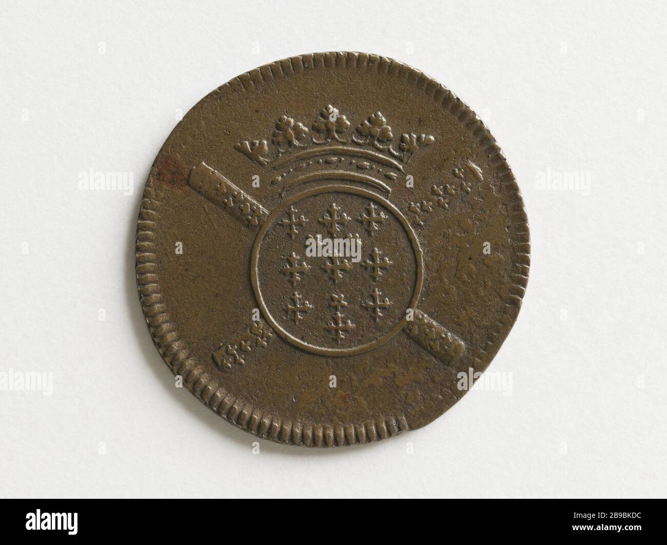 Ten Lille bronze floors of Louis XIV, 1708 Dix sols de bronze de Lille ...