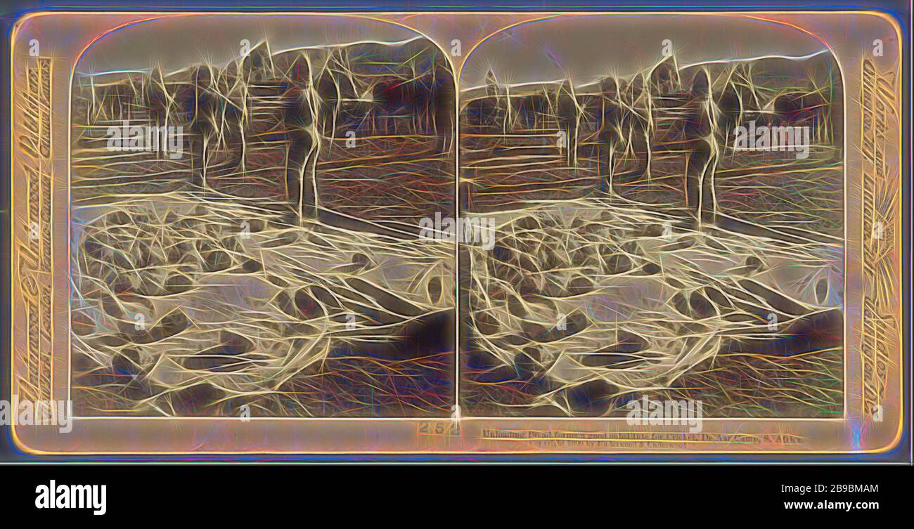 British soldiers load bread from a cart in the camp at De Aar ...