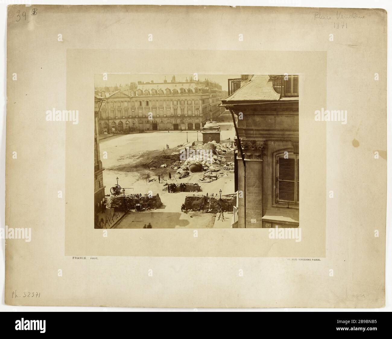 Destruction of the vendome column during the commune hi-res stock ...