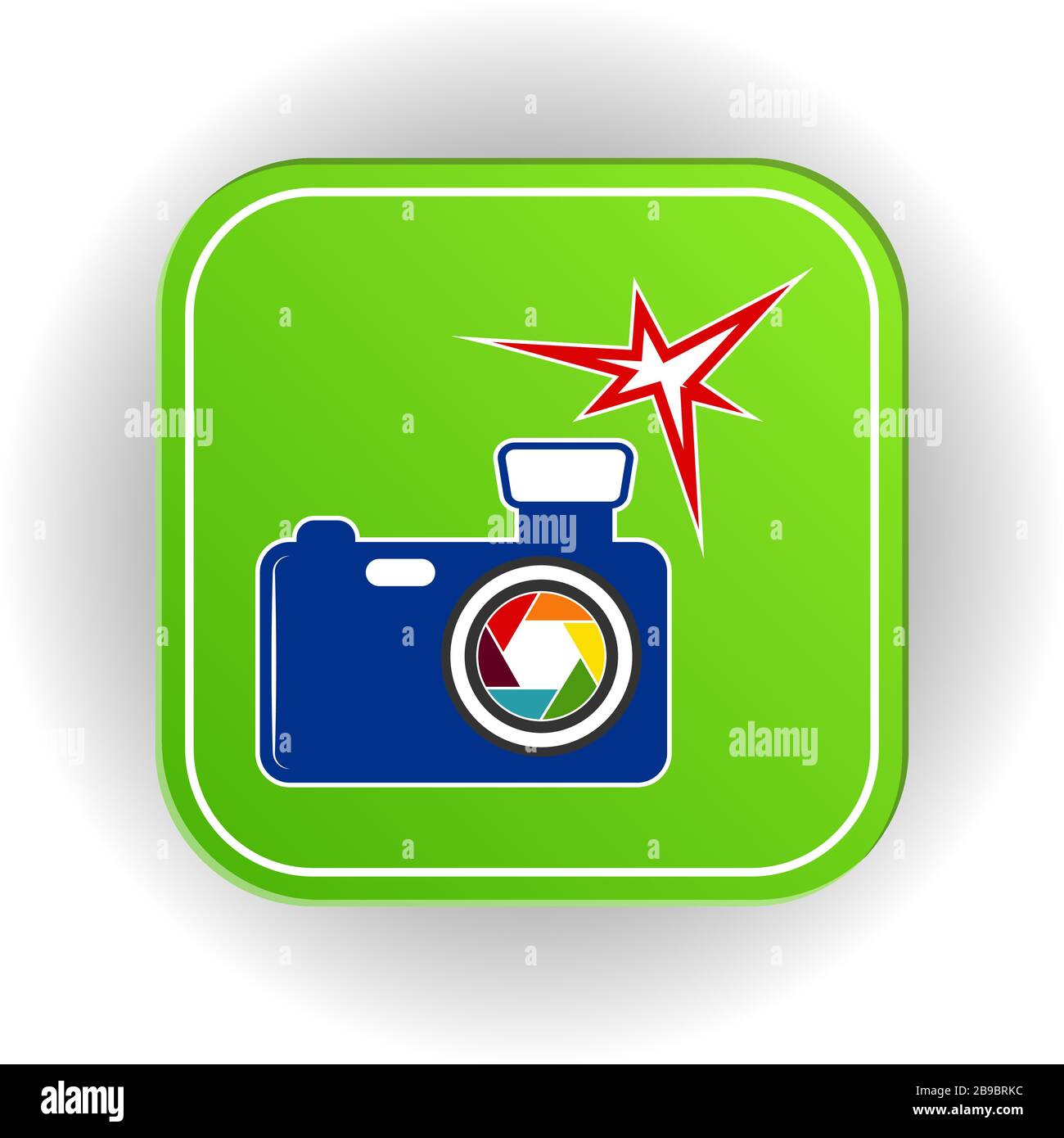Vector icon, camera with flash. Stock illustration for websites ...