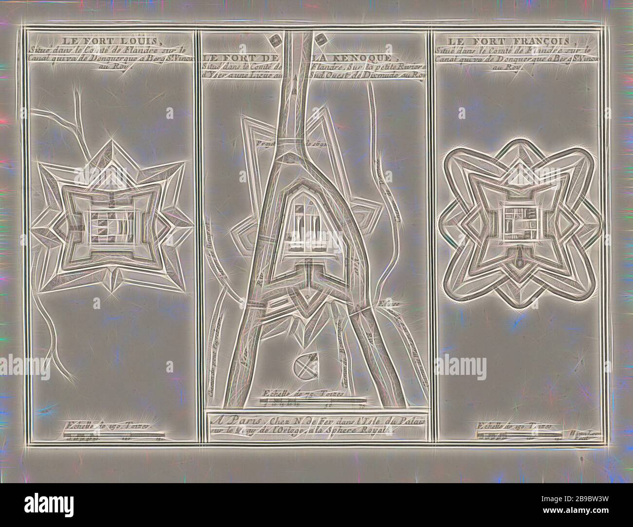 Three forts in Flanders, c. 1693-1696 The Fort Louis / The Fort de la ...