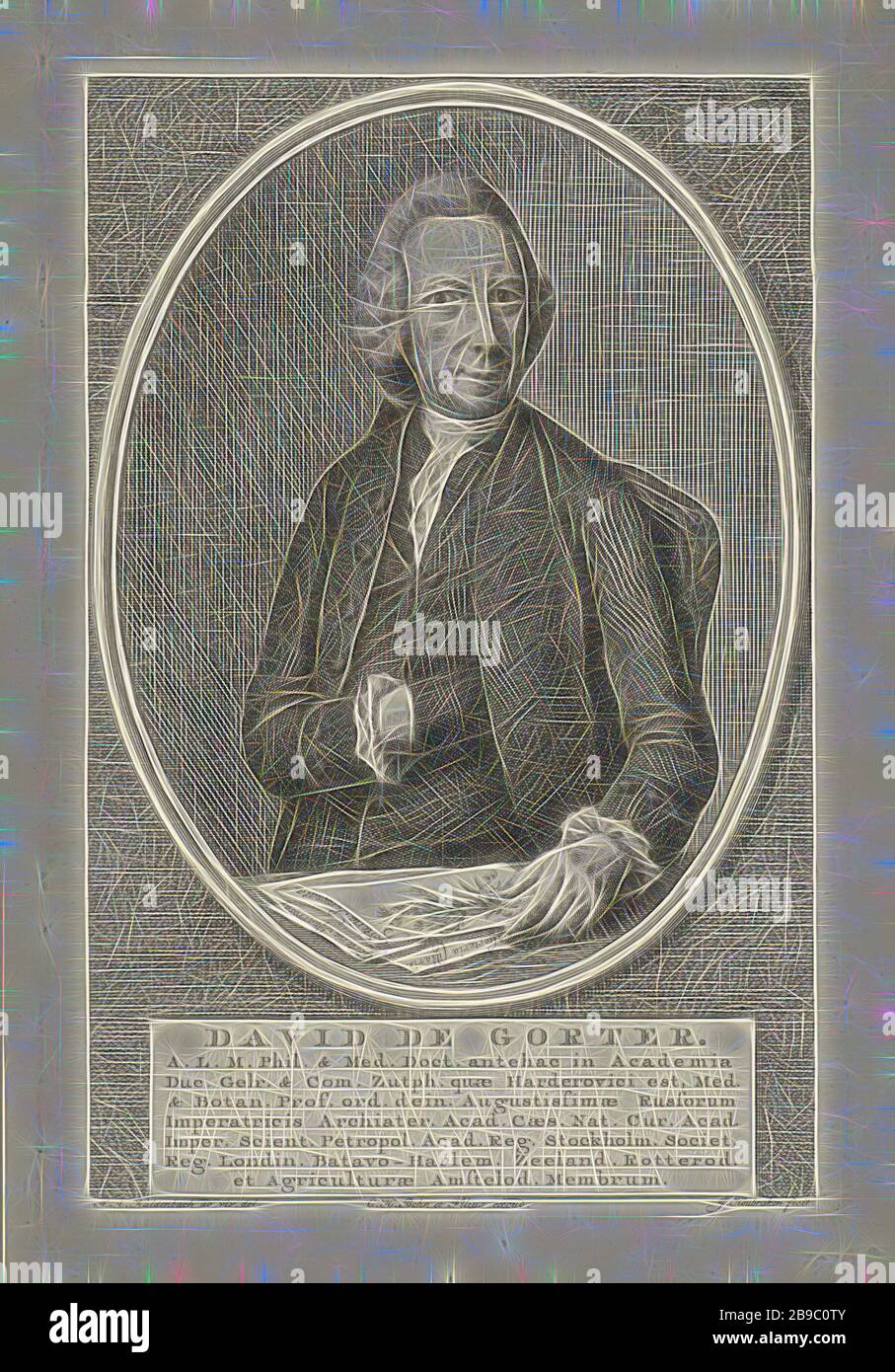 Portrait of David de Gorter, David de Gorter, half-length, sitting at a ...