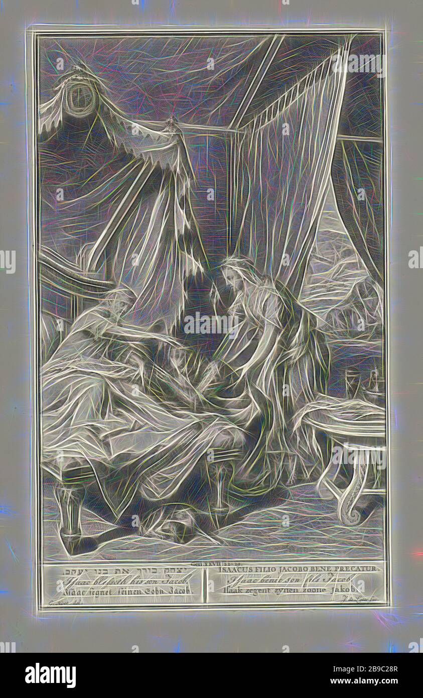 Isaac blesses Jacob, The old Isaac sits in bed and gives his fatherly ...