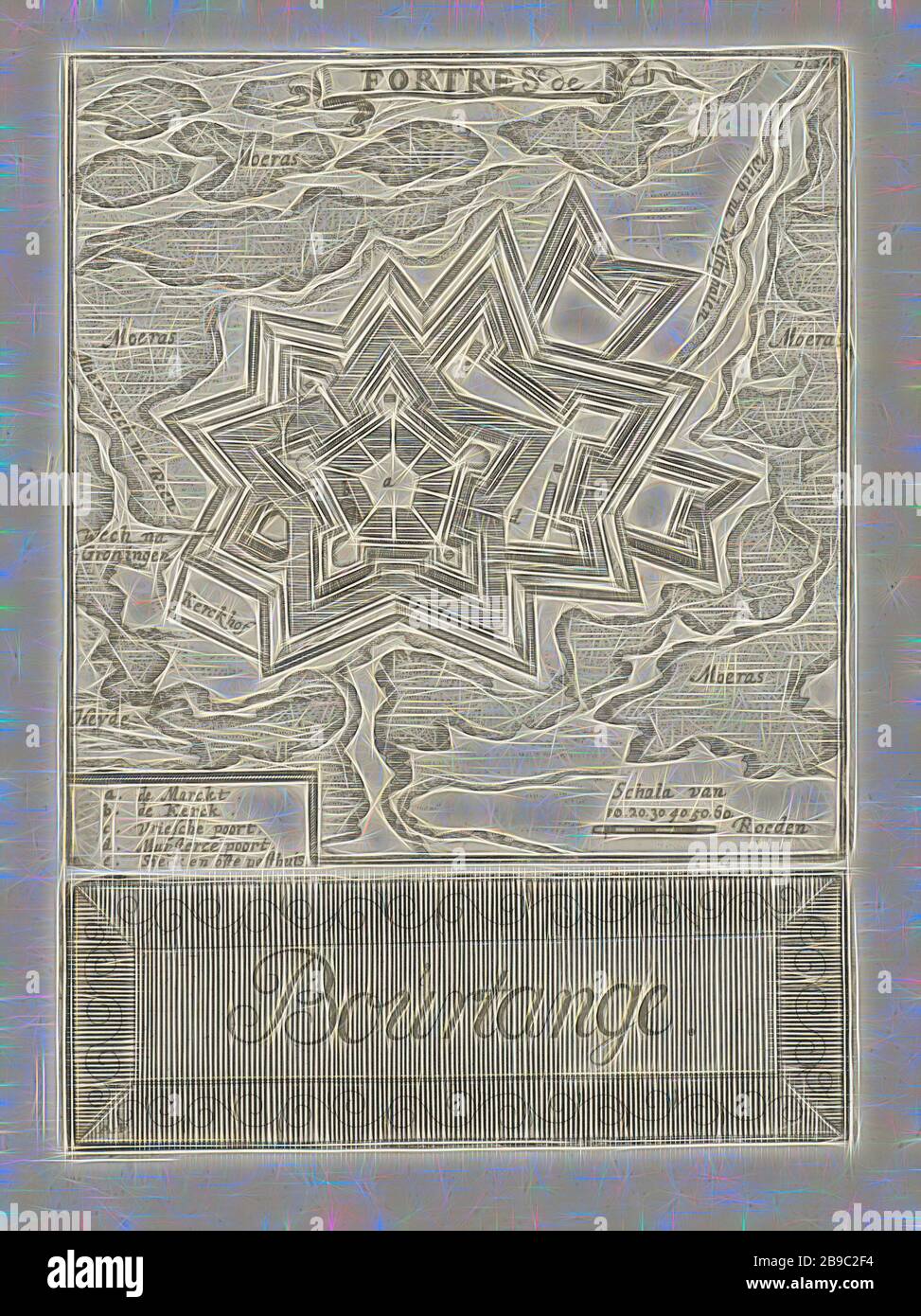 Map of the Bourtange fortress Fortres de Bourtange (title on object ...