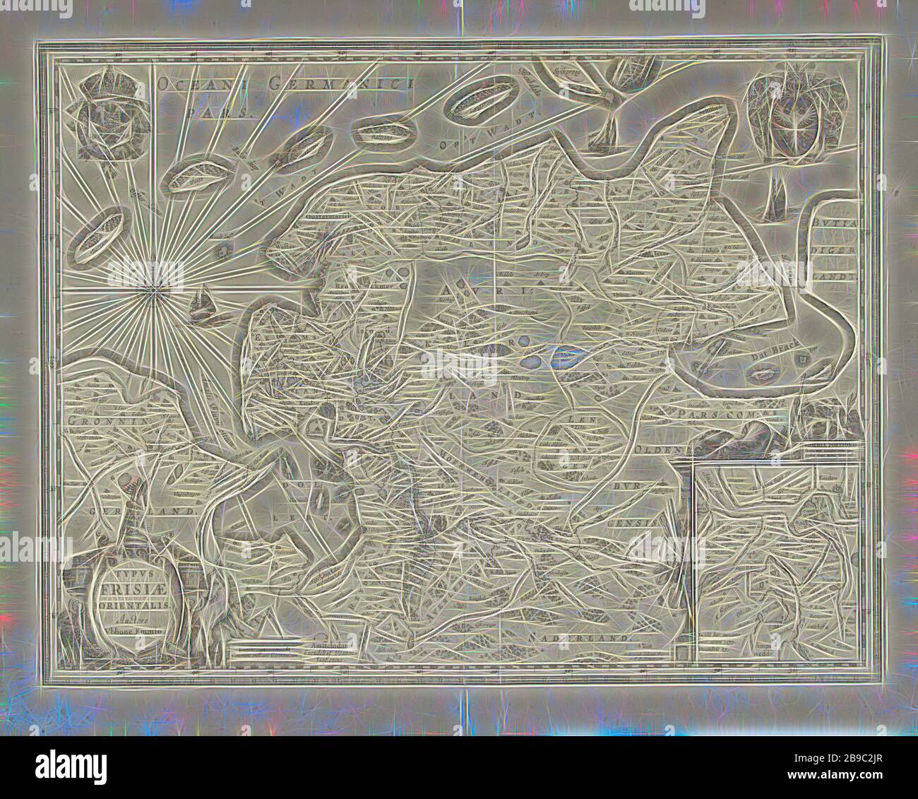 Map of East Frisia Typus Frisiae orientalis (title on object), Map of ...