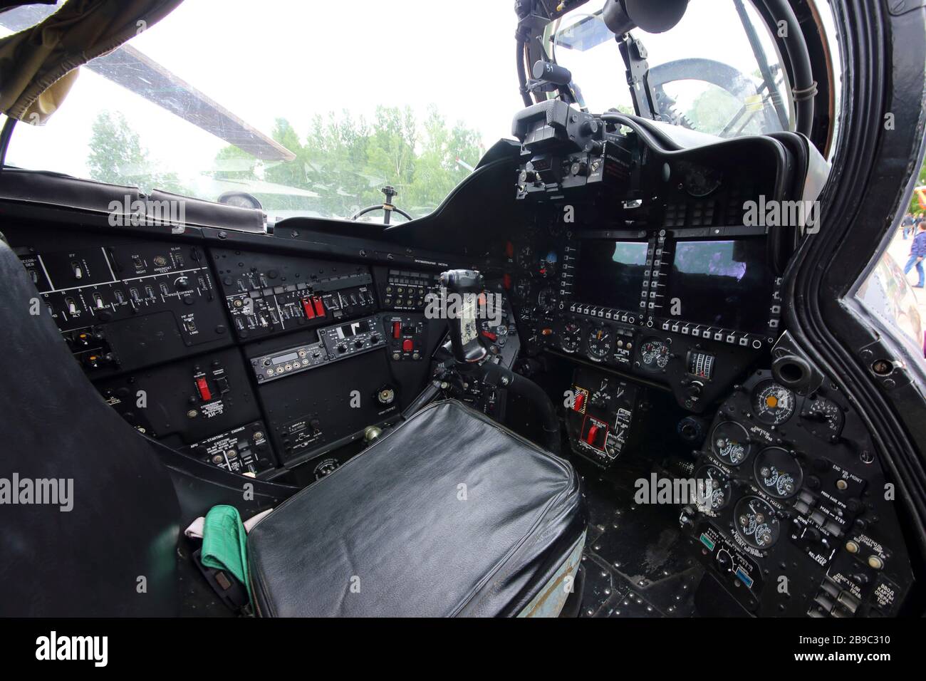 Cockpit of Mil Mi-24P attack helicopter of the Russian Air Force Stock ...