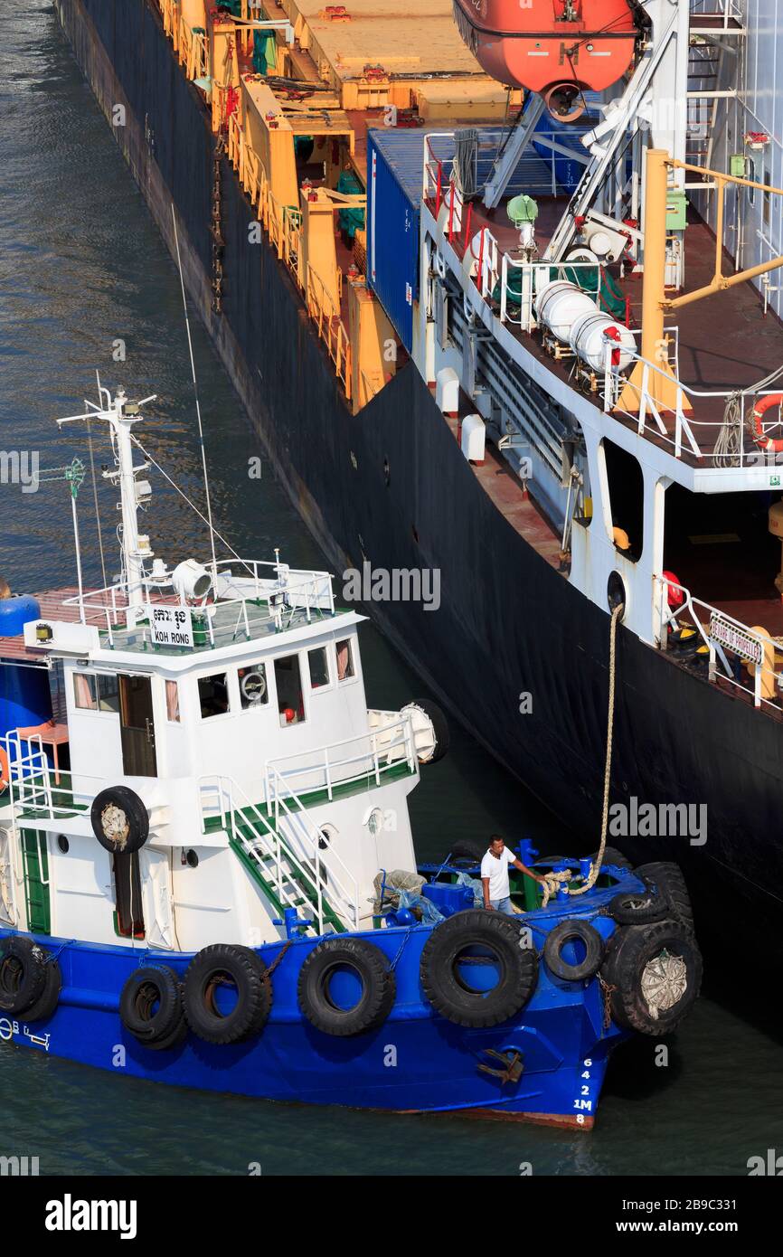 Tug & Container Ship,Sihanoukville Port,Sihanouk Province,Cambodia,Asia ...