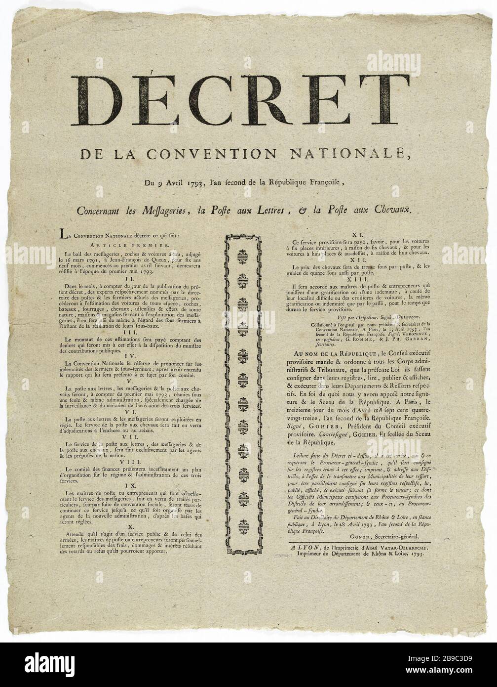 DECREE OF THE NATIONAL CONVENTION From April 9, 1793, the second year ...