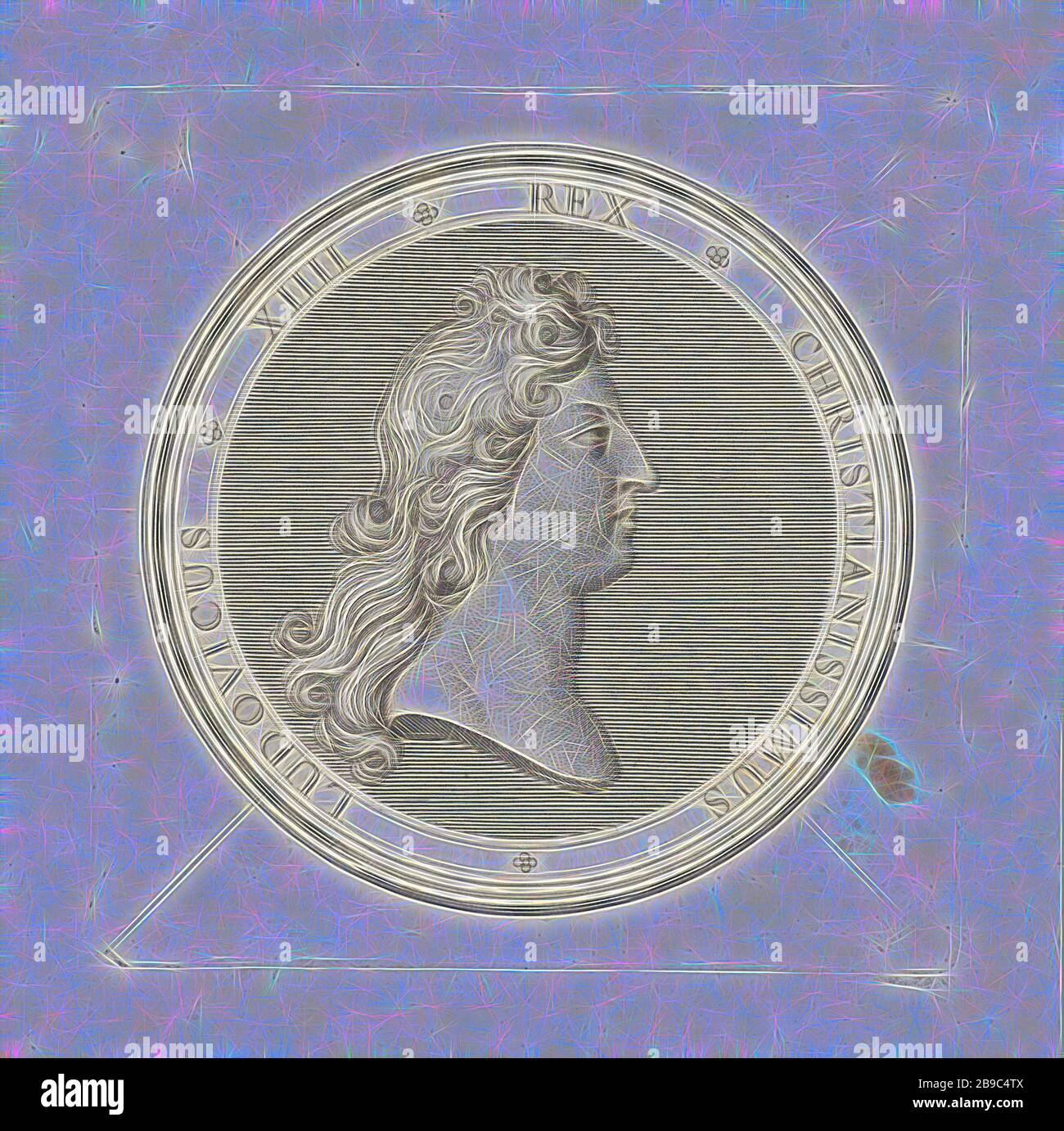Medal with bust of Louis XIV, Front of a badge with bust and profile of ...