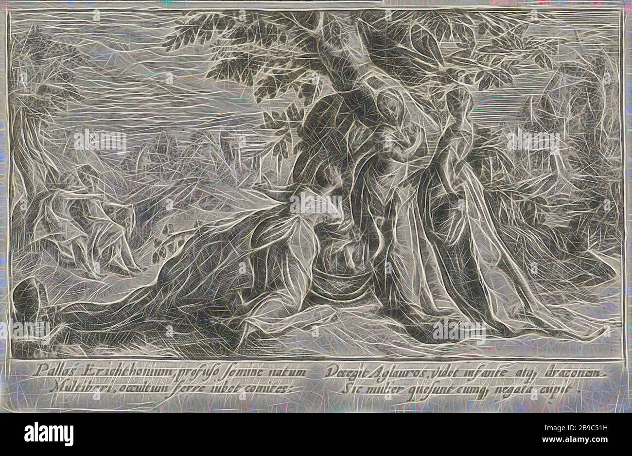 The daughters of Cecrops open the basket with Erichthonius ...