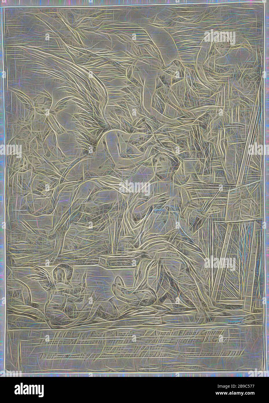 Painting woman between angels (personification of painting), A female ...