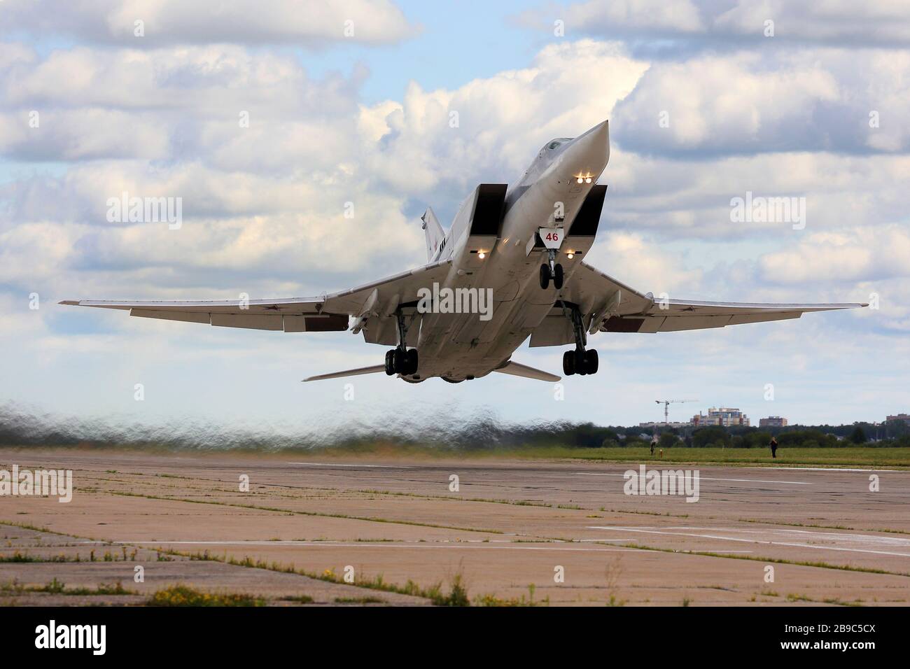 Tu-22M-3 strategic bomber of the Russian Air Force taking off Stock ...