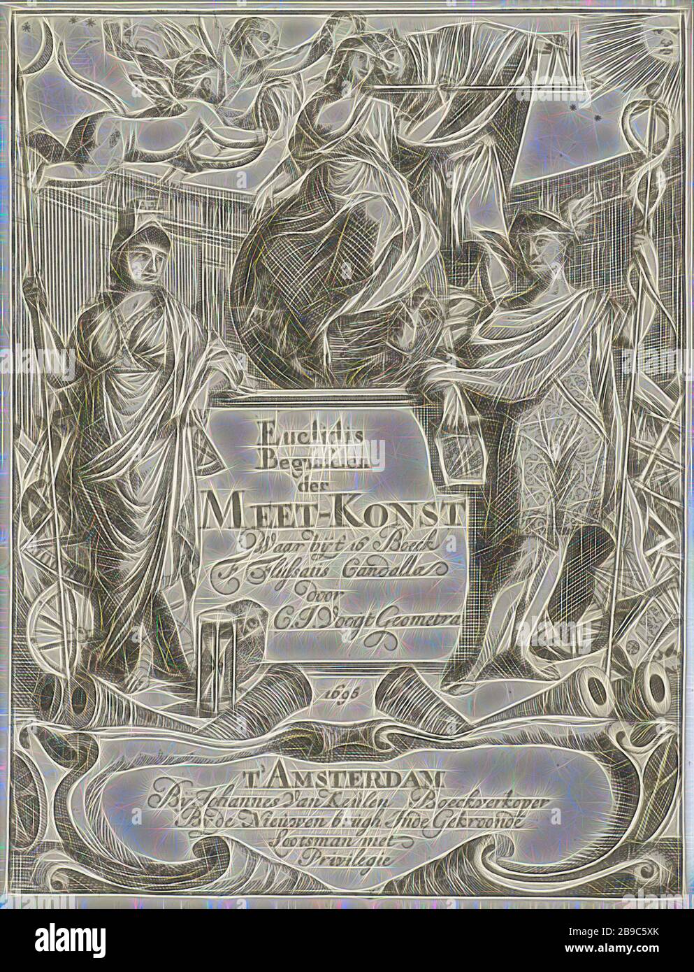 Allegorical female figure with measuring stick Title page for: Euclid ...