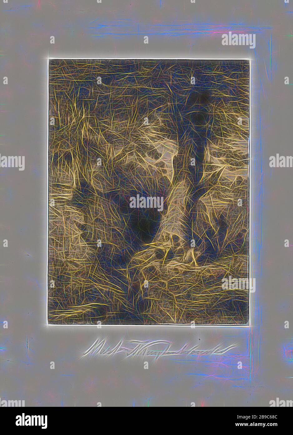 Resting warriors under a tree, In a mountainous landscape there are a ...