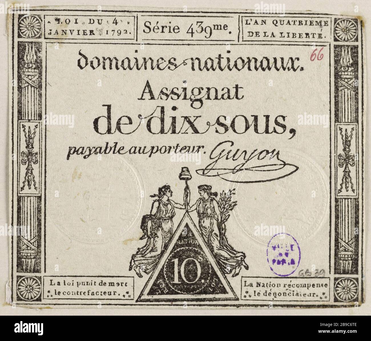 Assignat of 1792 hi-res stock photography and images - Alamy