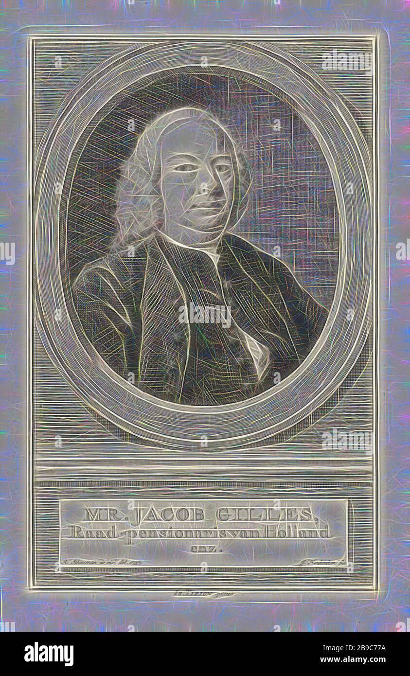 Portrait of Jacob Gillis Mr. Jacob Gilles (title on object), Bust to ...