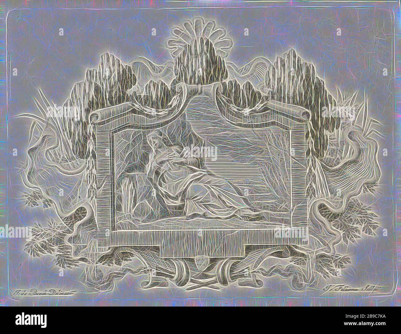 Vignette with the personification of Penitence Virtues and vices ...