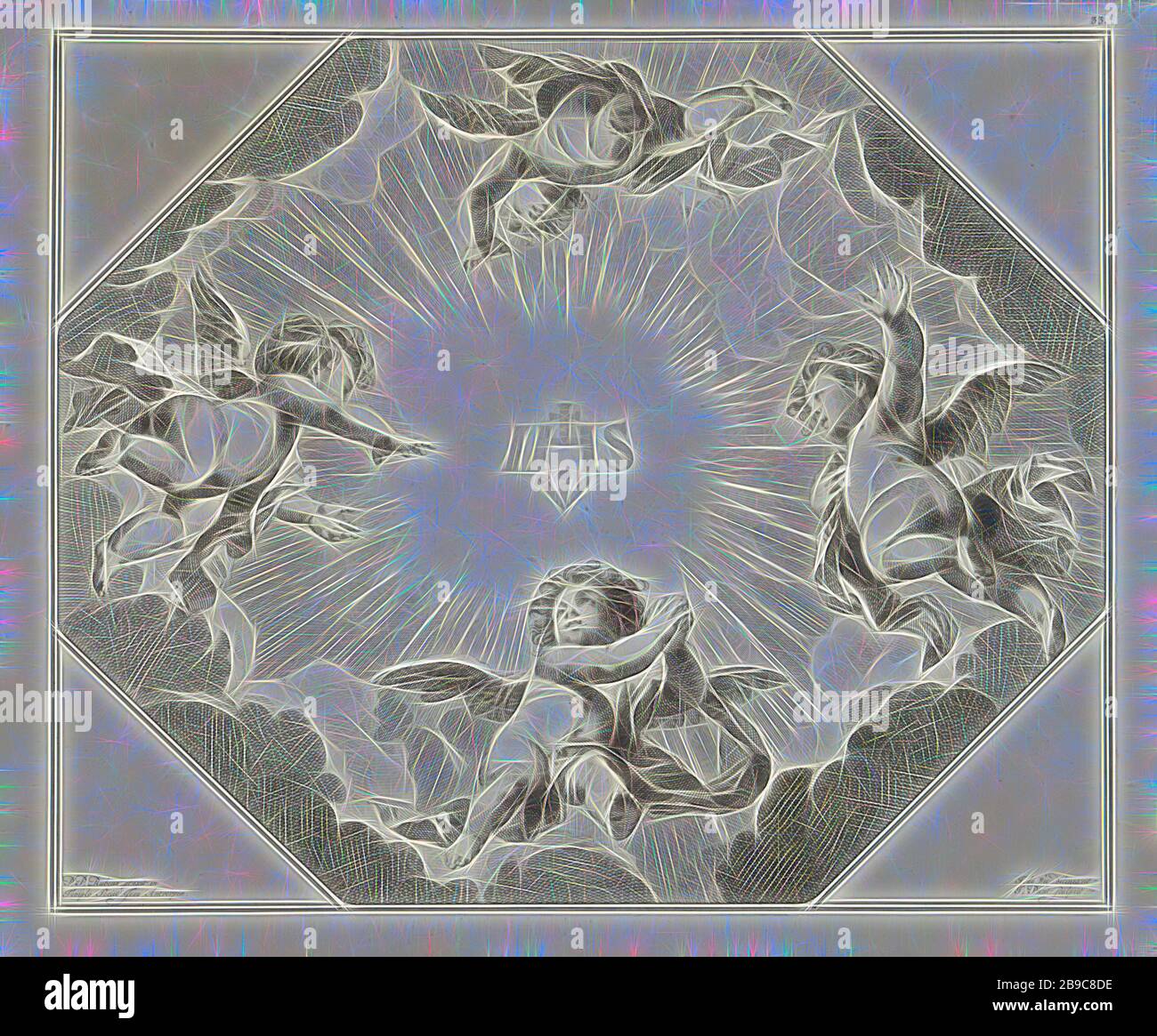 Four angels around the monogram of Christ The flat fund or the tableaux ...