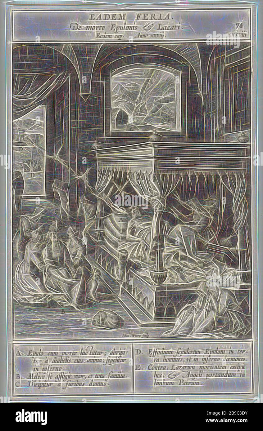 The death of the rich man and from Lazarus Eadem Feria (title on object ...