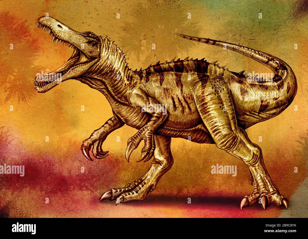 Baryonyx walkeri dinosaur painting Stock Photo - Alamy