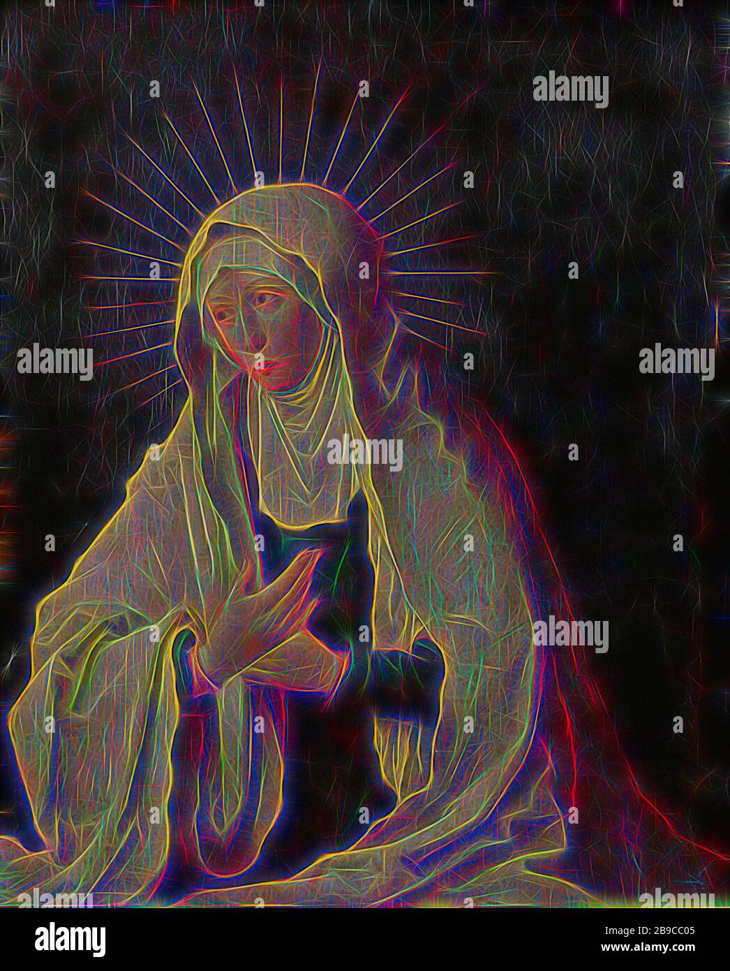 Virgin Mary, The Virgin Mary. Half-figure, to the left. Right part of a ...
