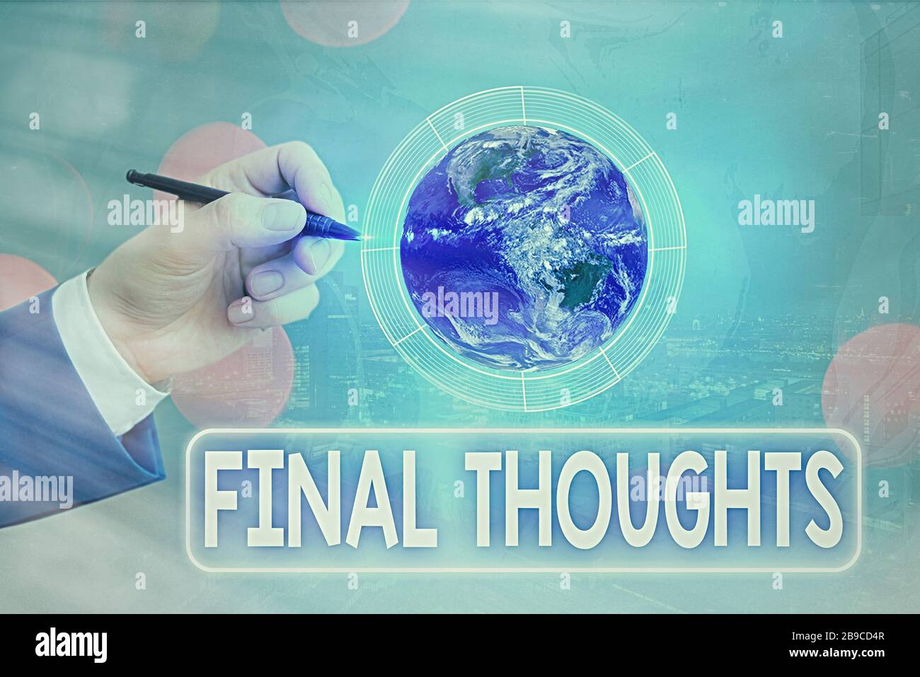 Conceptual hand writing showing Final Thoughts. Concept meaning the ...
