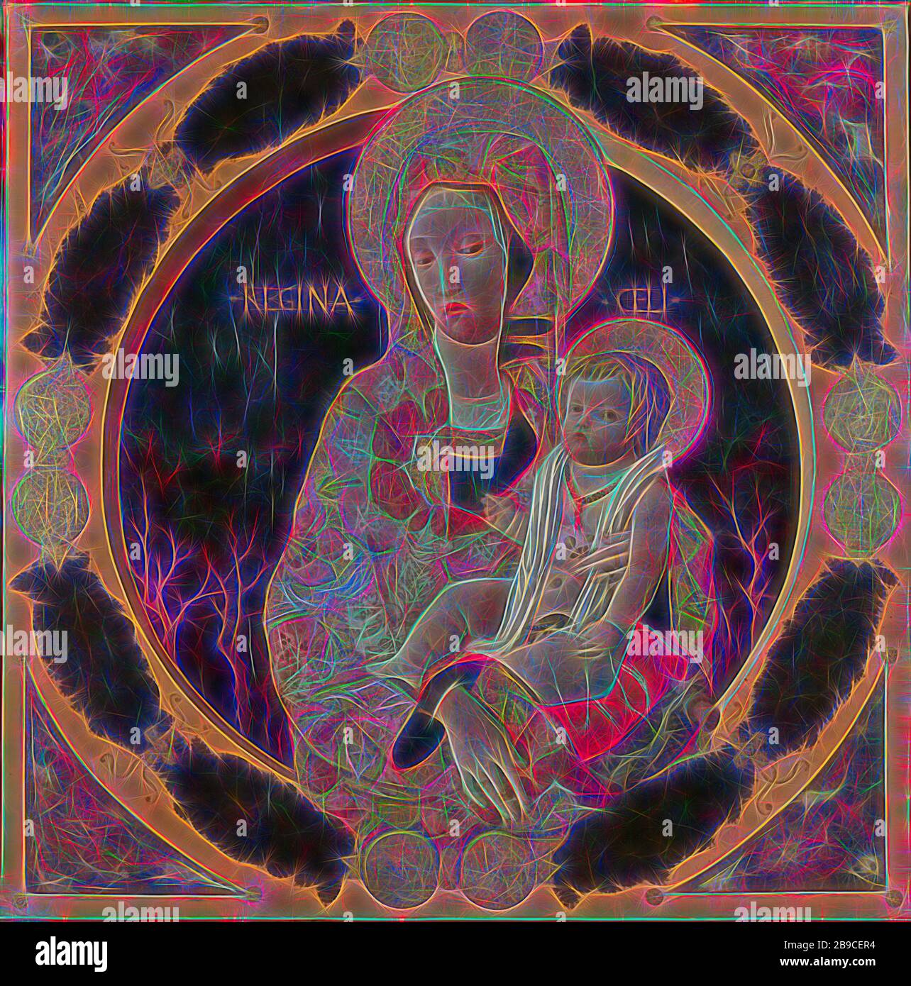 Virgin and Child, Virgin Mary figure with the Christ child sitting on a ...