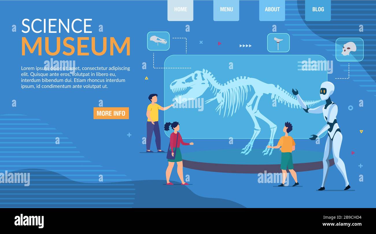 Innovative Science Museum Advertising Landing Page Stock Vector Image ...