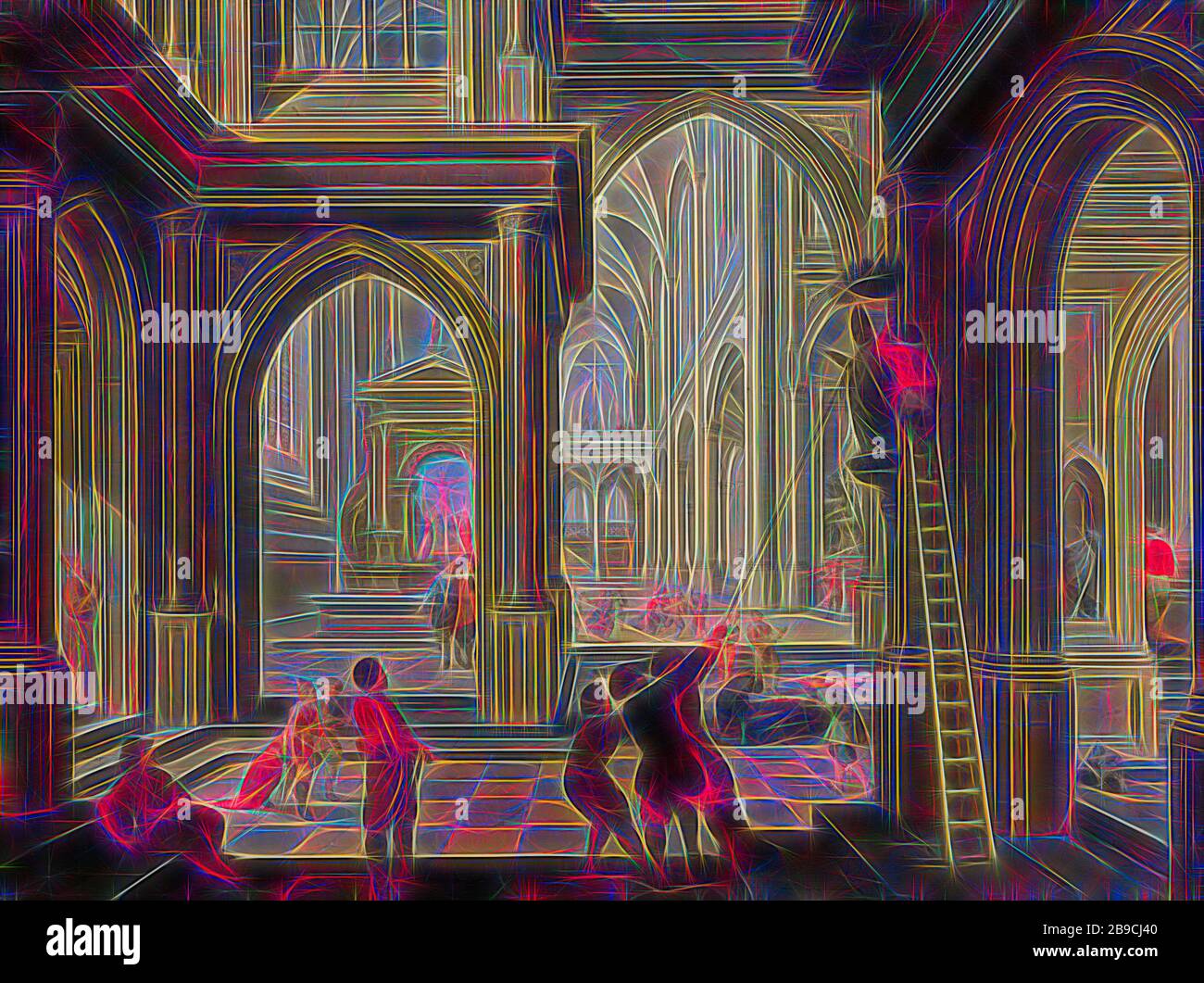 Iconoclasm in a Church, Imagination of an iconoclasm in a church. In a ...