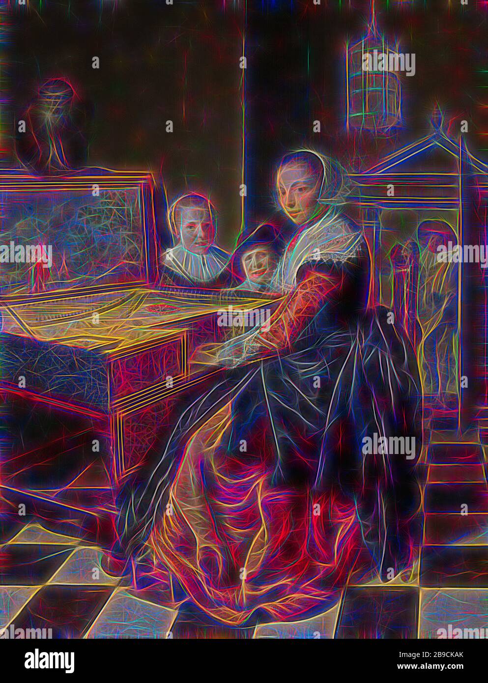 Woman at the Virginal Woman playing the virginal, The virginal player ...