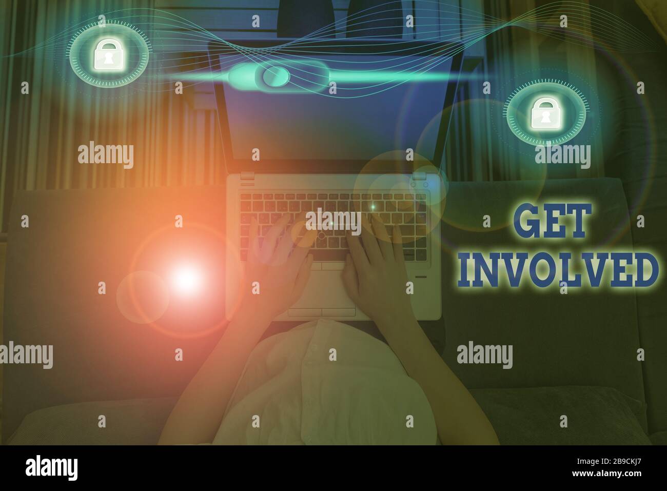 Conceptual hand writing showing Get Involved. Concept meaning Take part ...