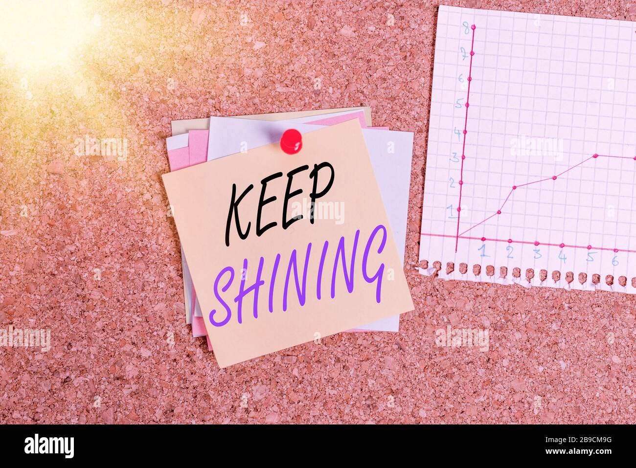 Writing note showing Keep Shining. Business concept for Being a good ...