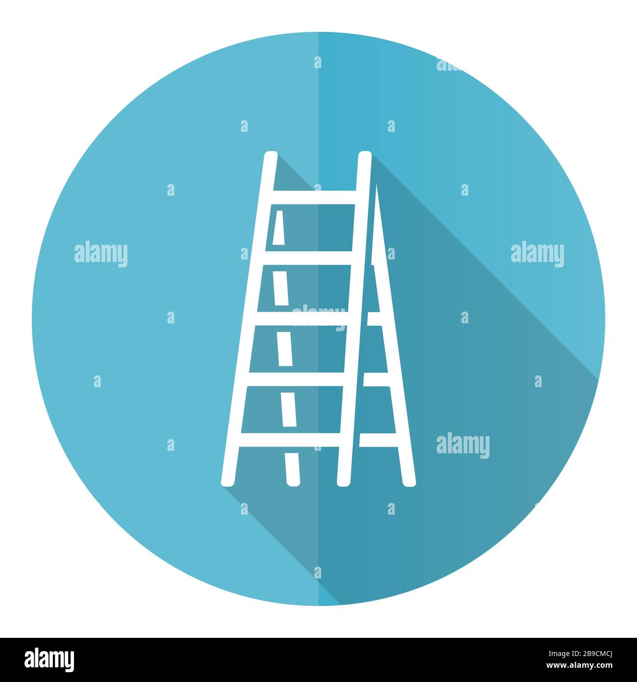 Double ladder blue round flat design vector icon isolated on white ...